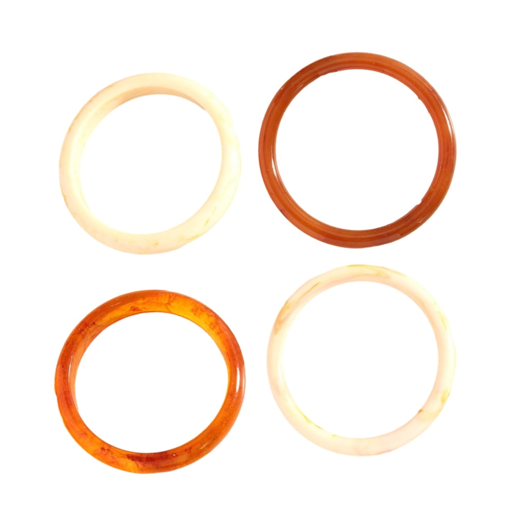 Set Of 4 Stylish Acrylic Stylish Bracelets Textured Circular Cuff ...