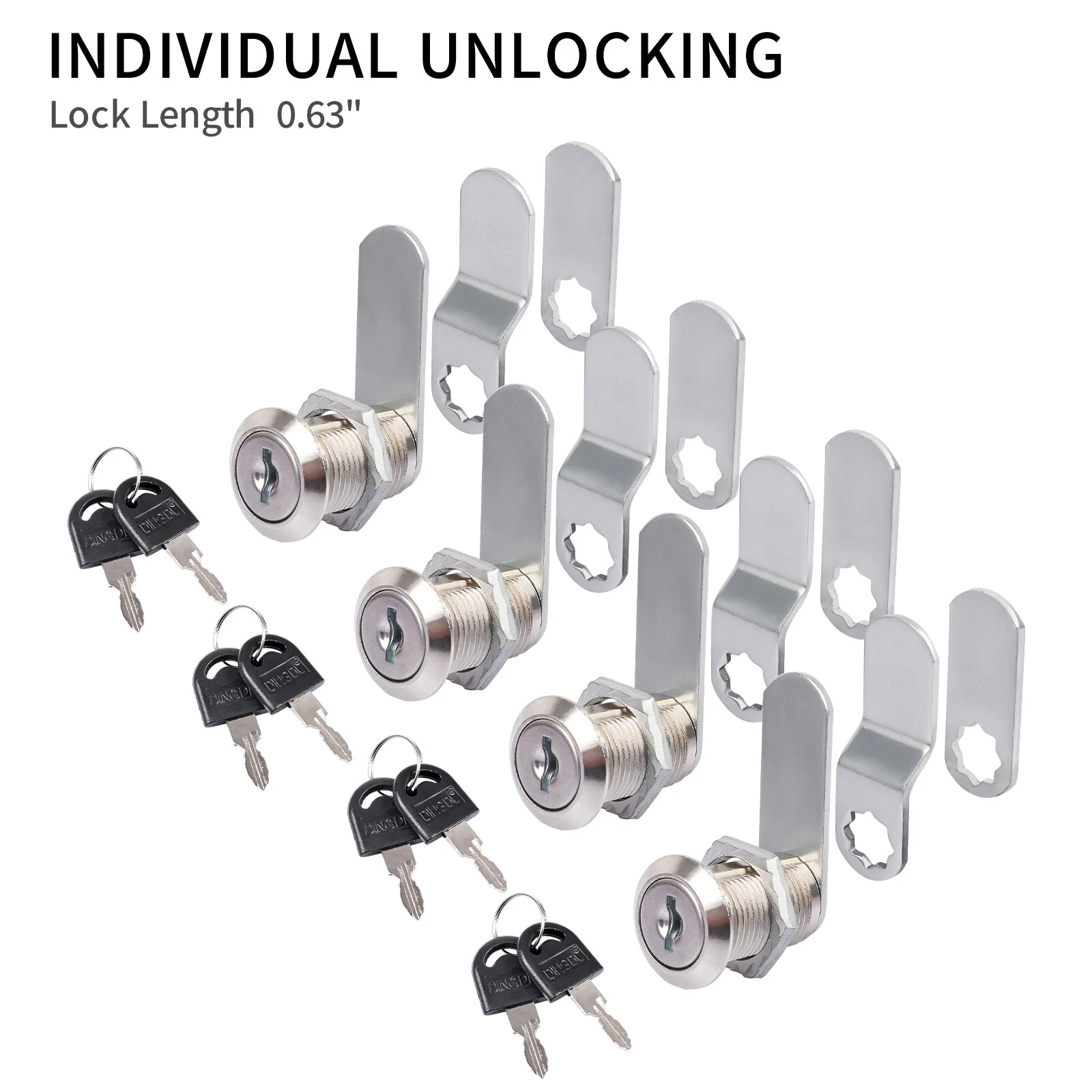 Set Of 4 Tool Box Locks With Individual Keys Cabinet Cam Lock For ...