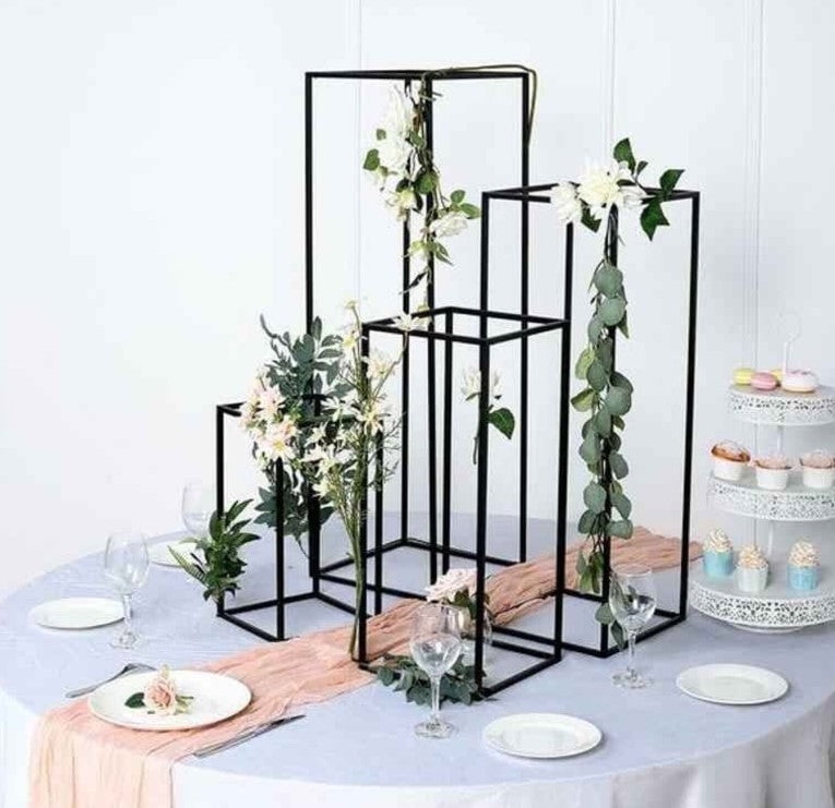 EL CLASICO OVERSEAS Wedding Metal Flower Stand Set of 4 / Geometric ...