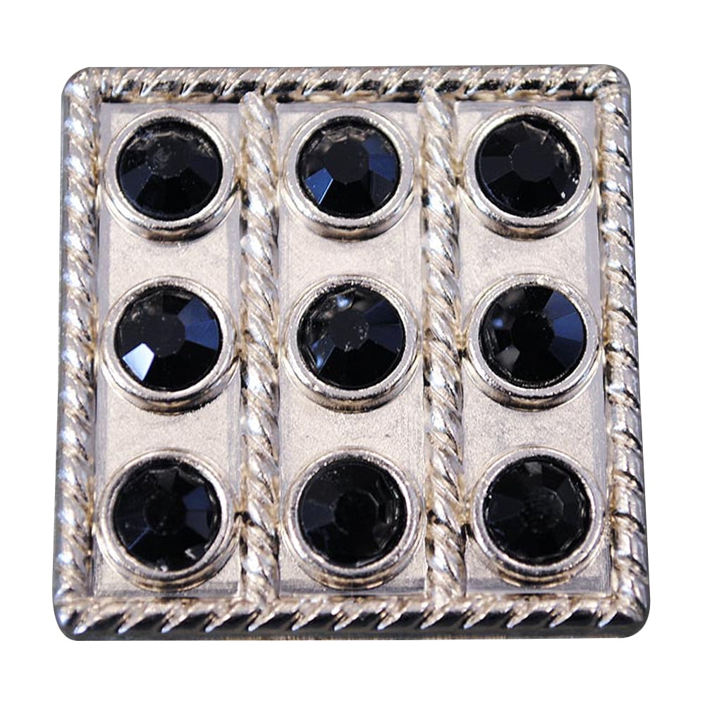 Set Of 4 Western Screw Back Concho Black Crystal Square Bling Cowgirl ...