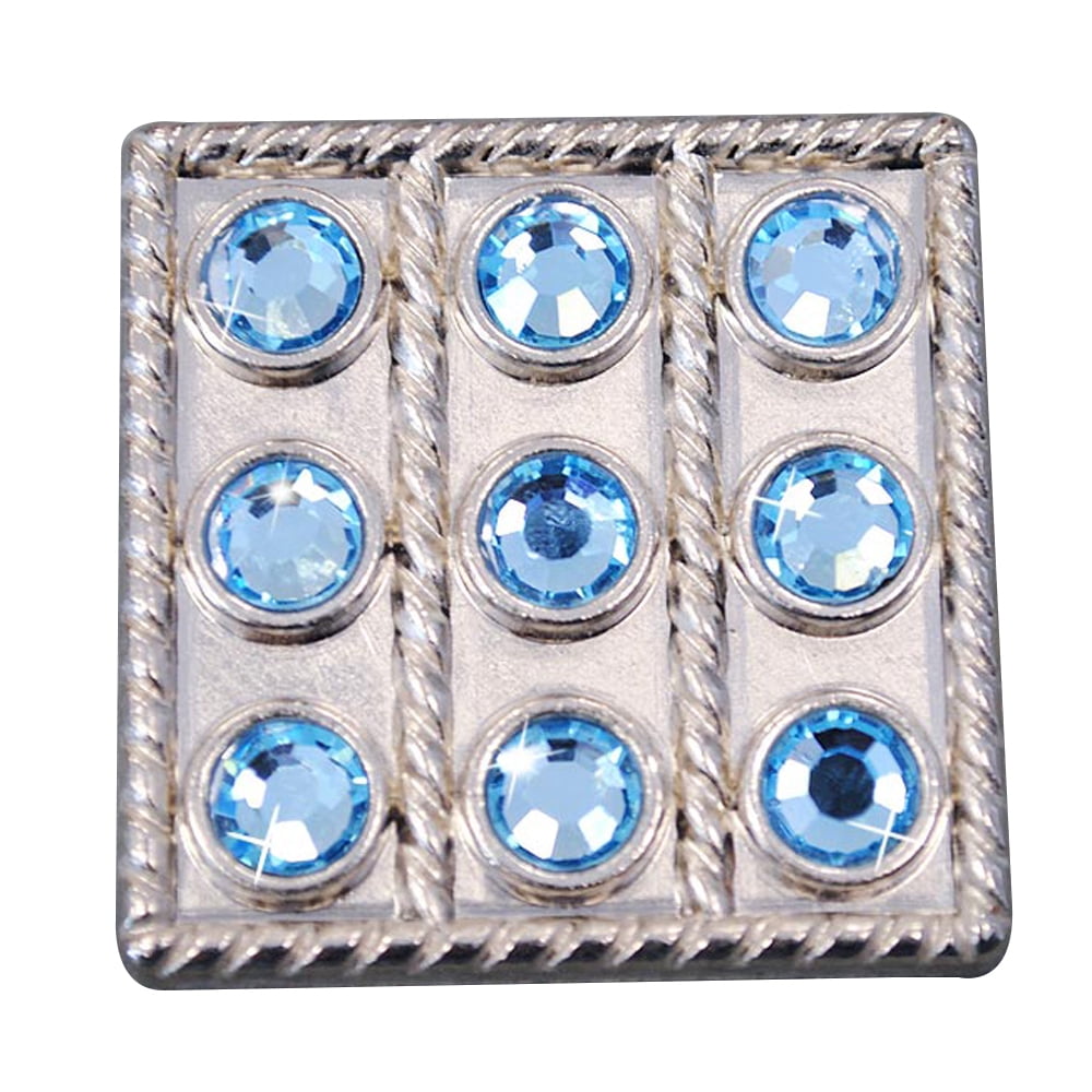 Set Of 4 Western Screw Back Concho Blue Crystal Square Bling Cowgirl ...