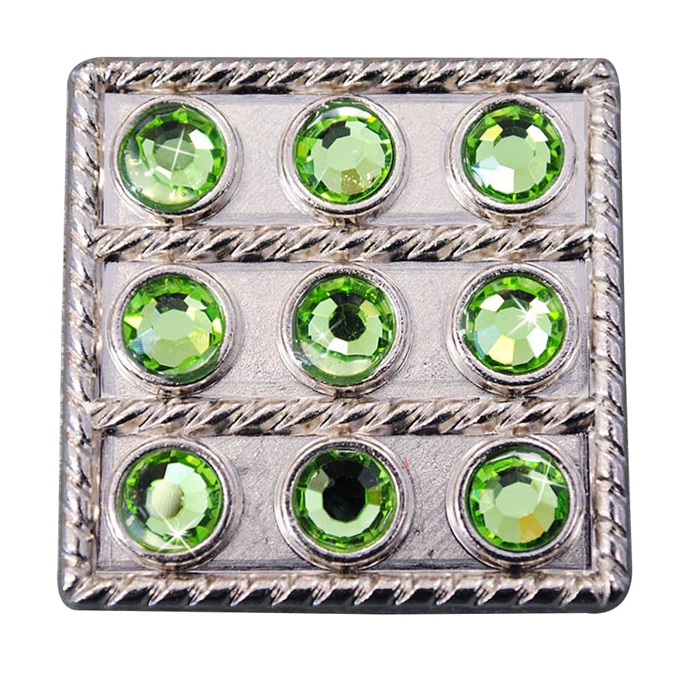 Set Of 4 Western Screw Back Concho Green Crystal Square Bling Cowgirl ...