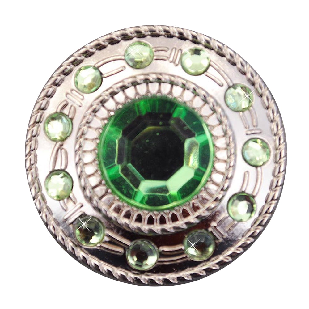 Set Of 4 Western Screw Back Concho Green Crystal Wheel Bling Cowgirl ...