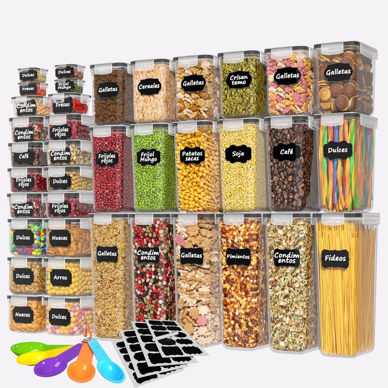 Set Of 42 Plastic Food Hermetic Containers With Tap - Walmart.com