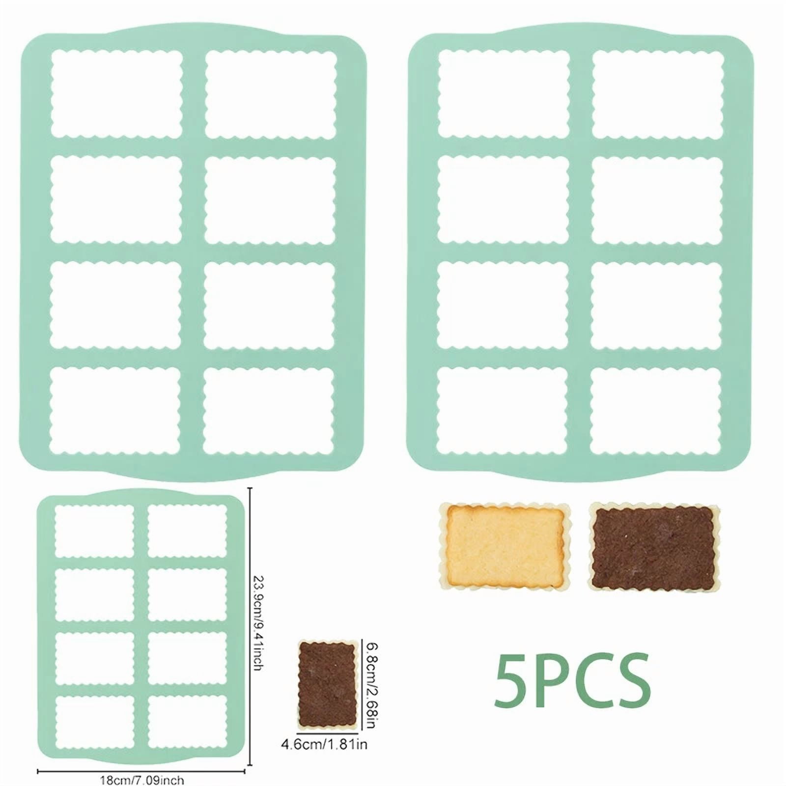 Set Of 5 Cracker Silicone Mold Lace Rectangle Cookie,Stemcil Diy Baking ...