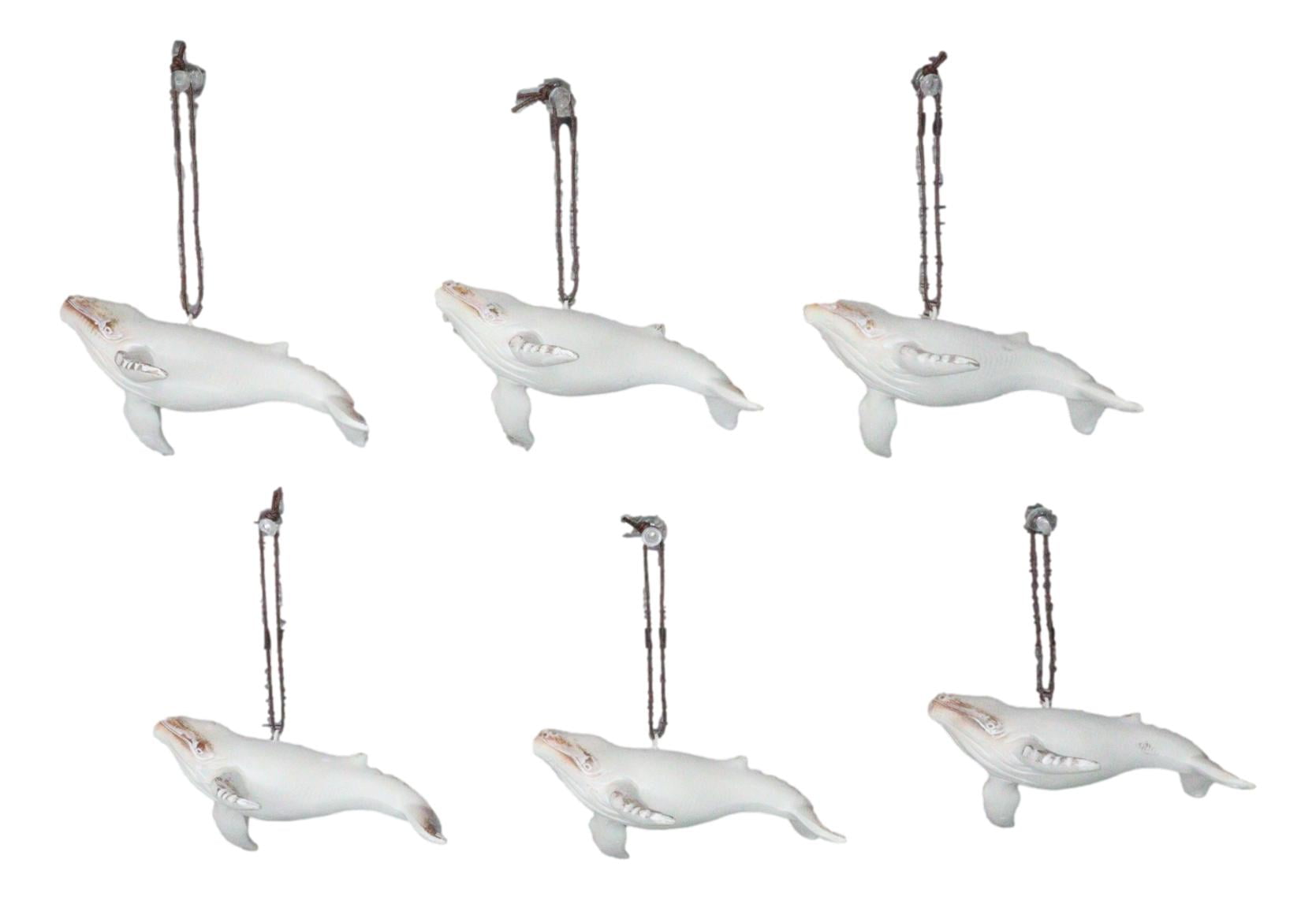 Set Of 6 Antique White Humpback Whales Ocean Marine Wall Decor Tree ...