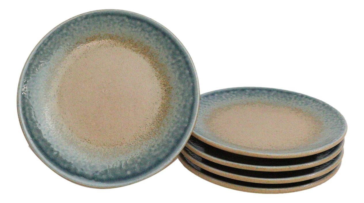 Set Of 6 Blue River Ao Nagashi Round Appetizer Dessert Salad Ceramic ...