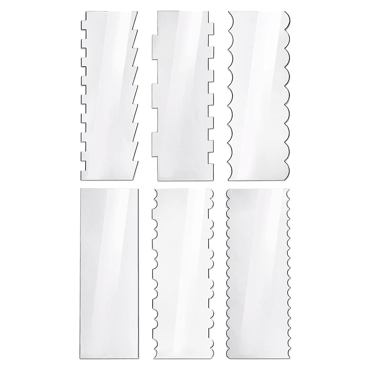 Set Of 6 Clear Acrylic Cake Spatulas, Cream Cake Spatulas, Smooth Cake ...
