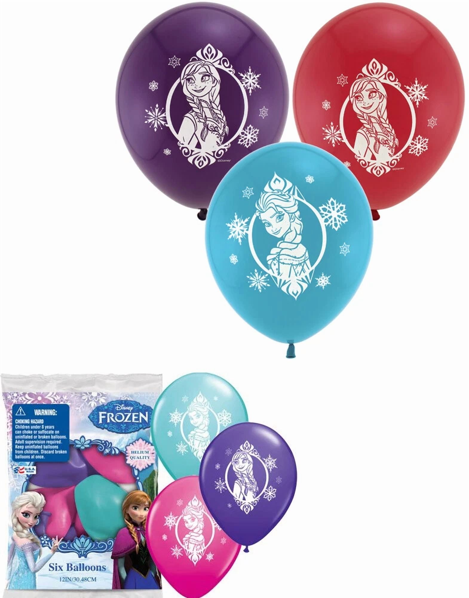 Set Of 6 Disney Frozen Elsa & Anna 12" Assorted Color Balloons ...