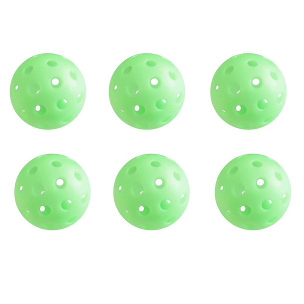 Set of 6 Glow in the Dark Pickleballs for Enhanced Night Play ...