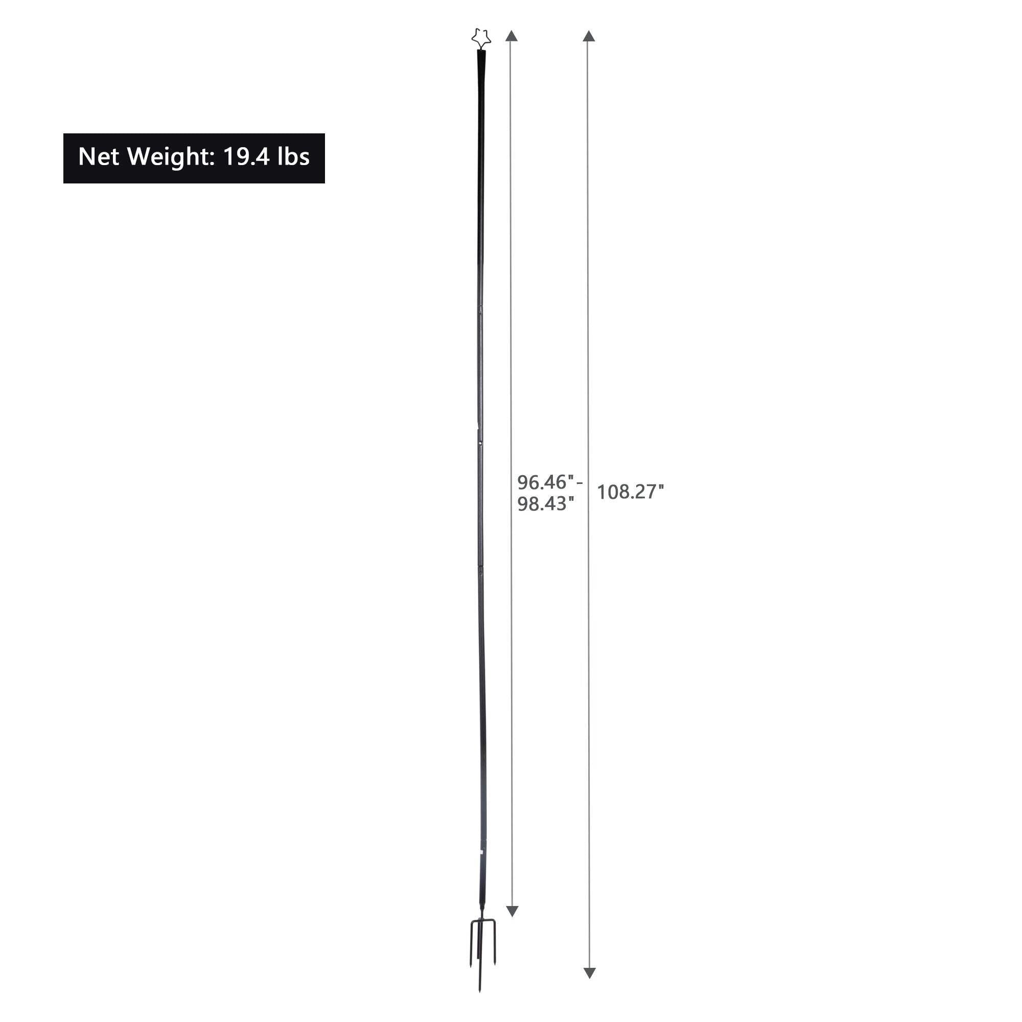 Set Of 6 Rc String Light Pole, 9 Ft Lighting Stand With Star Shape ...