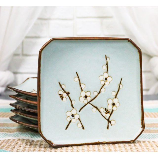 Set Of 6 Sakura Cherry Blossoms Japanese Porcelain Appetizer Salad ...