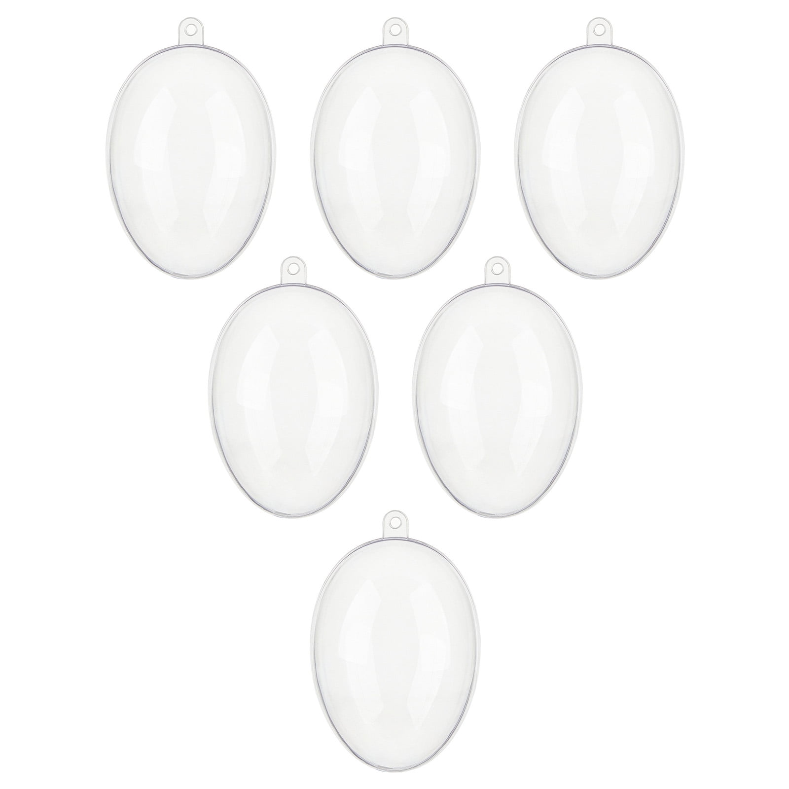 Set Of 6 Transparents Plastic Fillable Baubles Christmas Tree Ornaments ...