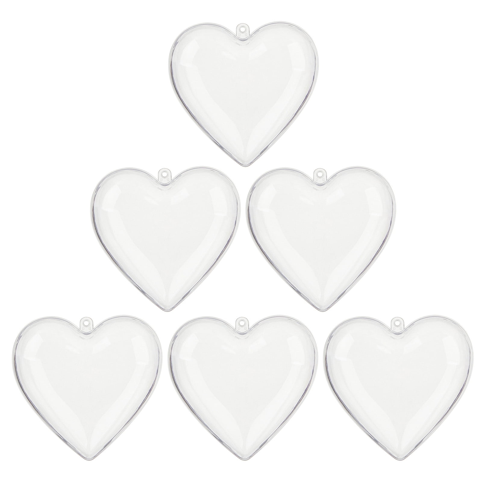 Set Of 6 Transparents Plastic Fillable Baubles Christmas Tree Ornaments ...