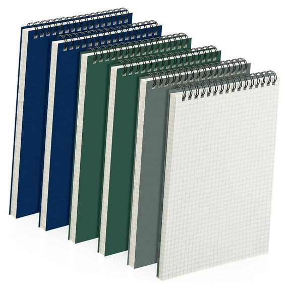 Set Of 6 Twin Coil Binding Notebooks 70Sheets Gridded Notebooks Journal ...
