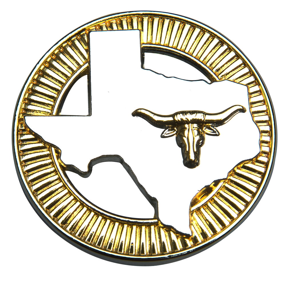 Set Of 8 Screw Back Concho 1.5In Texas Longhorn Gold Round Saddle ...
