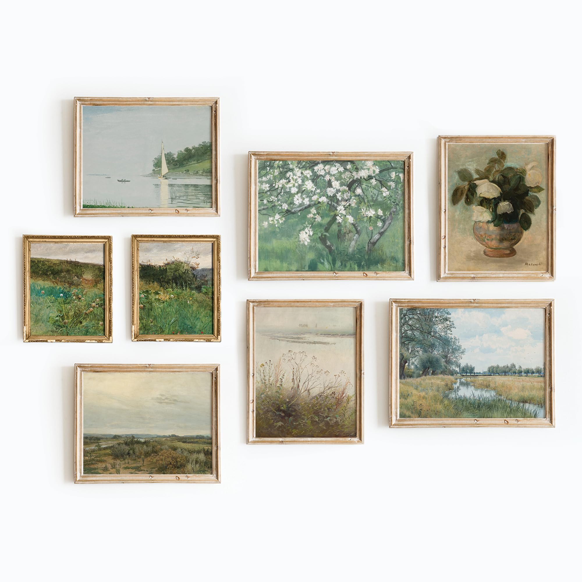 Set Of 8 Vintage Artwork For Bedroom - French Country Prints, Botanical ...