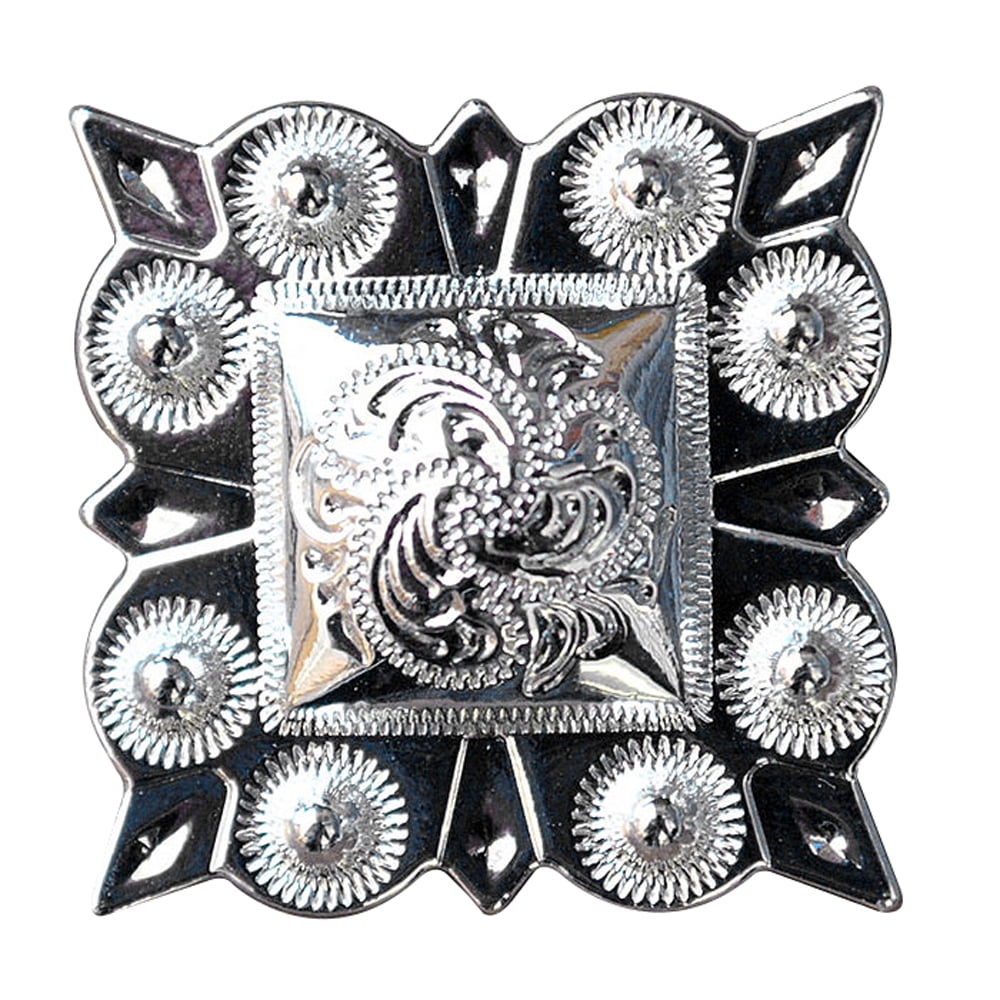 Set Of 8 Western Screw Back Concho German Silver 1 Inch Square Cowgirl ...