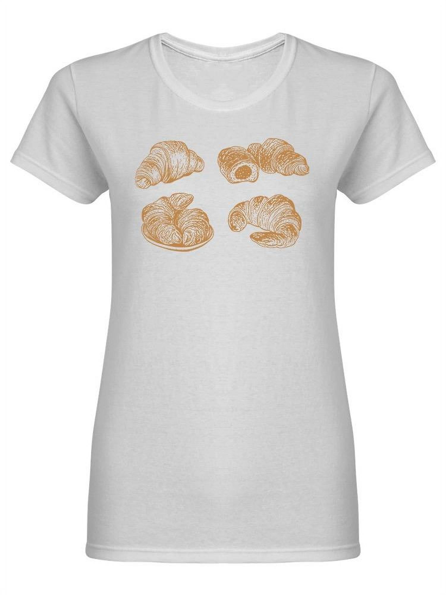 Set Of Baked Croissants Shaped T-Shirt Women -Image by Shutterstock ...