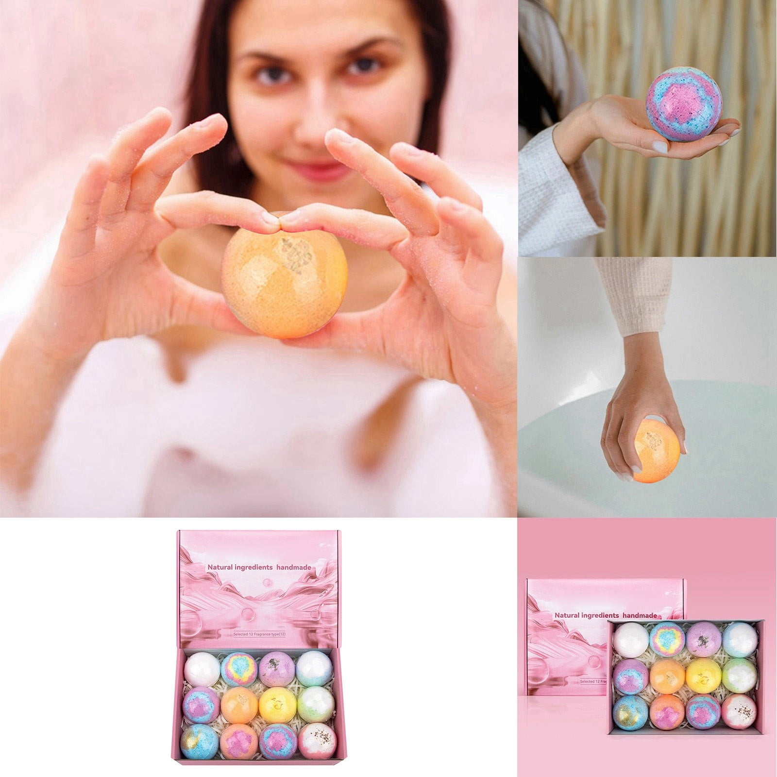 Set Of Bath Box Bath Bombs Bath Explosion Bath Bath 60g*12 Pieces Applicator Sponge - Walmart.com