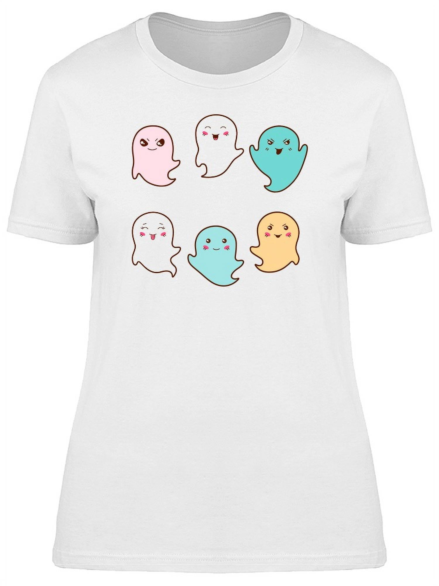 Set Of Kawaii Ghosts T-Shirt Women -Image by Shutterstock, Female Large ...
