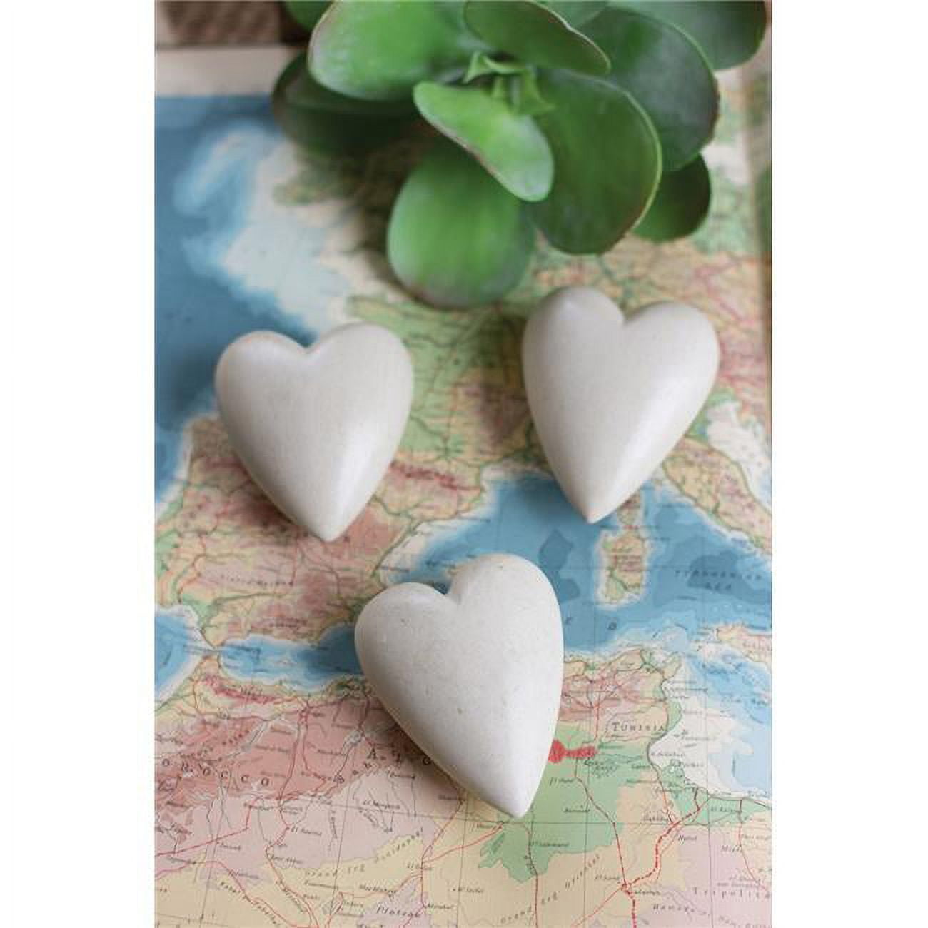 Set Of Six Hand Carved Stone Hearts- White - Walmart.com