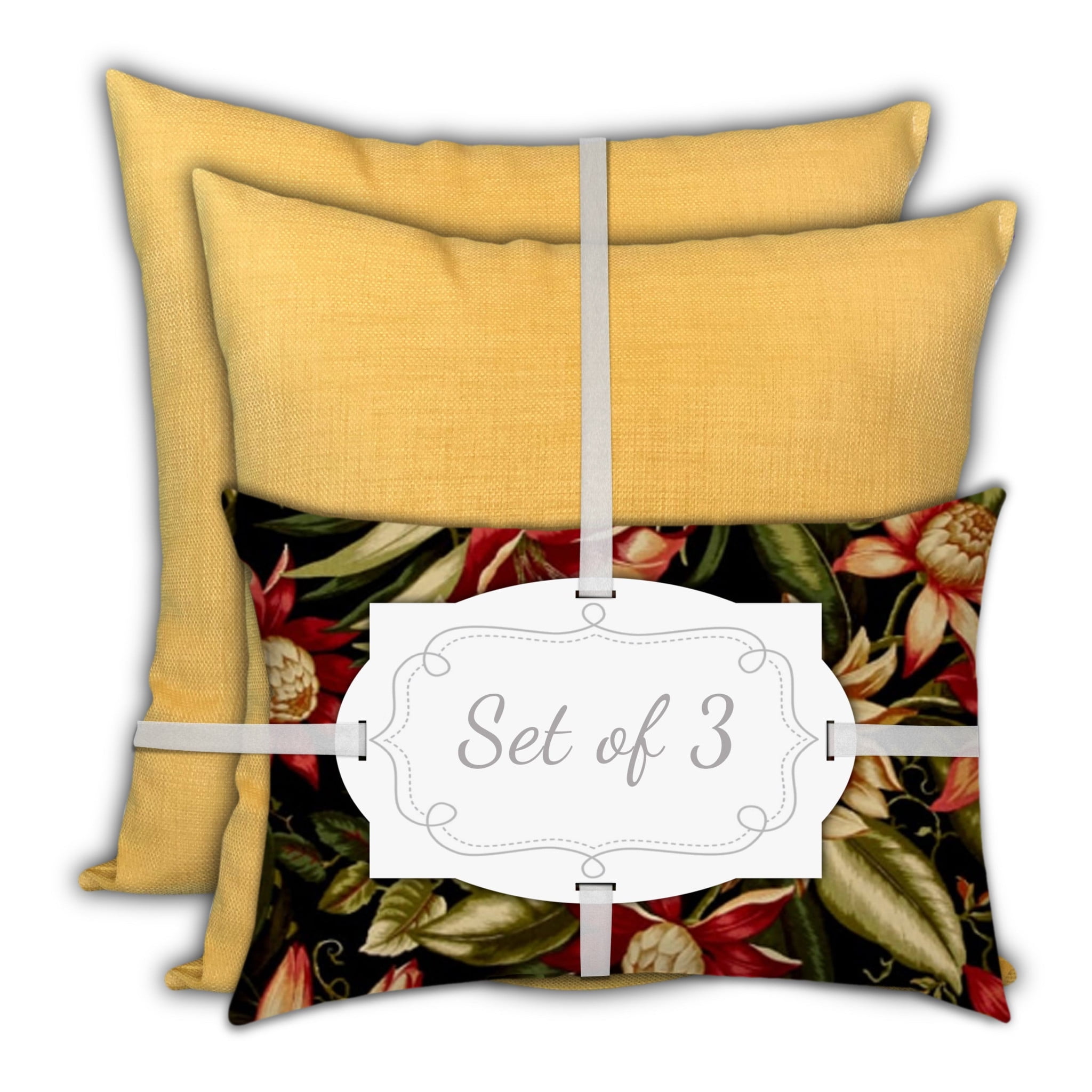 Set Of Three 18" X 18" Green And Blue Blown Seam Solid Color Throw ...