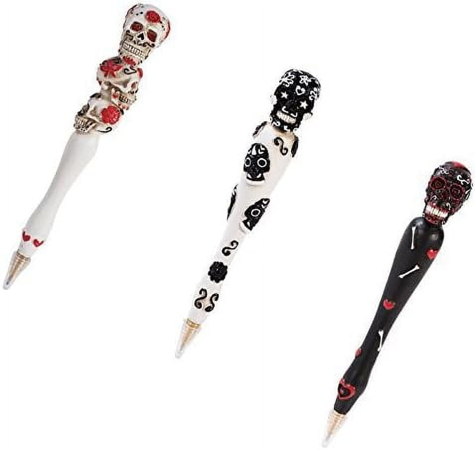 Set Of Three Colorful Dias De Los Muertos Day Of The Dead Sugar Pen ...