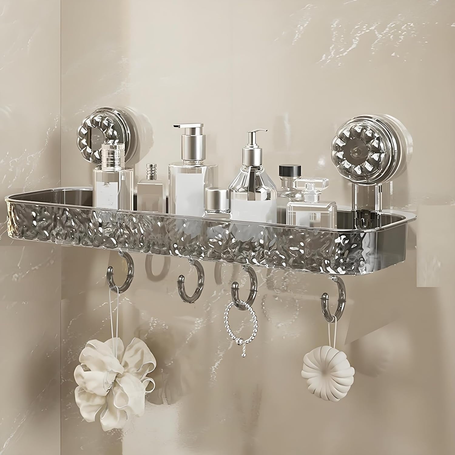 Set Patient Trays Shower Shelf, Corrugated Suction Cup Storage Holder ...