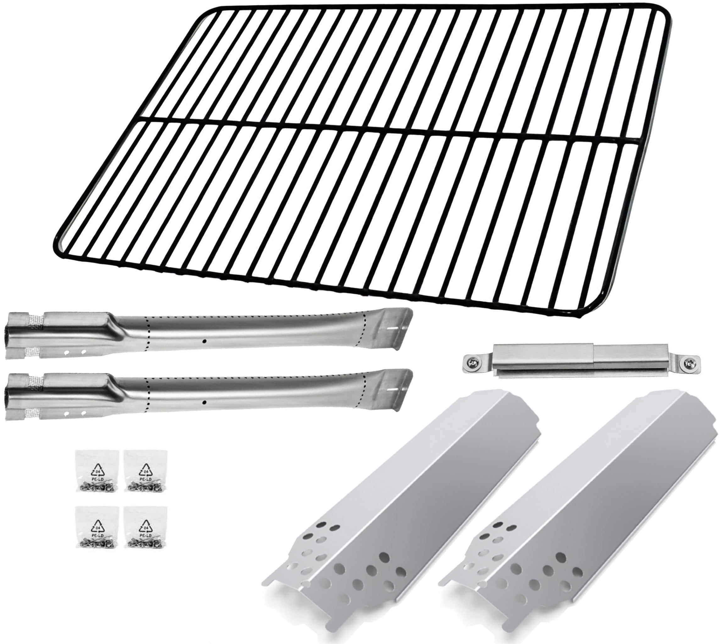Set of Porcelain Steel Cooking Grid, Two Stainless Steel Replacement ...