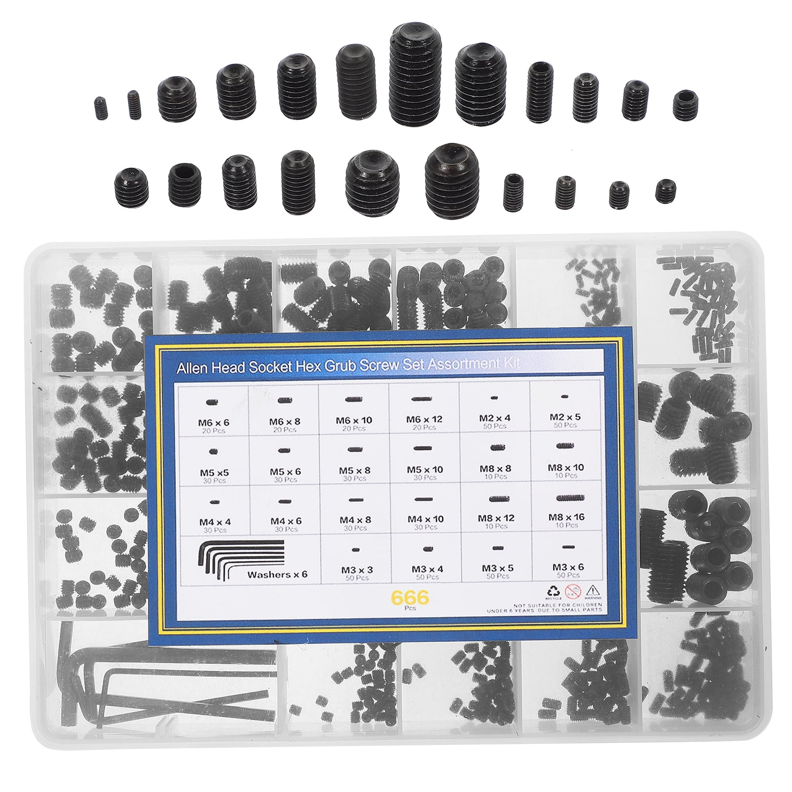 1 Set Screws Assortment Kit with Internal Drive Screws and Wrenches for ...