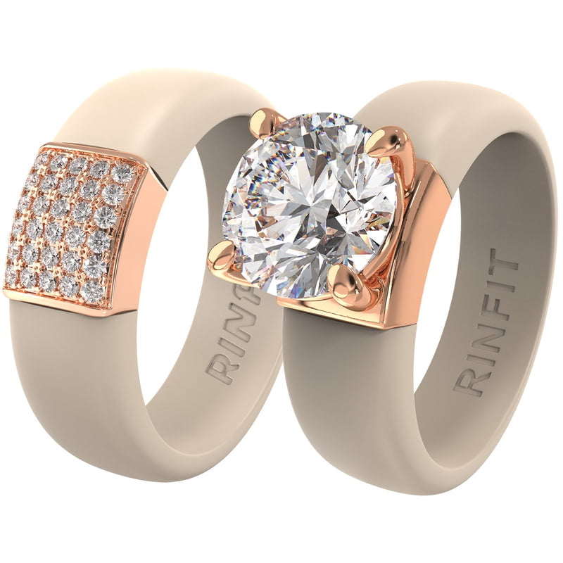 Set Silicone Ring – 7mm Round Solitaire CZ | Patented Design ...