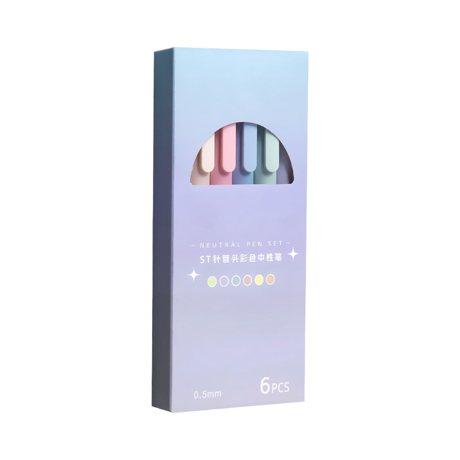 Set of Six Fast-Drying Glossy Fine Tip Retractable Ink Pens - Ideal for ...