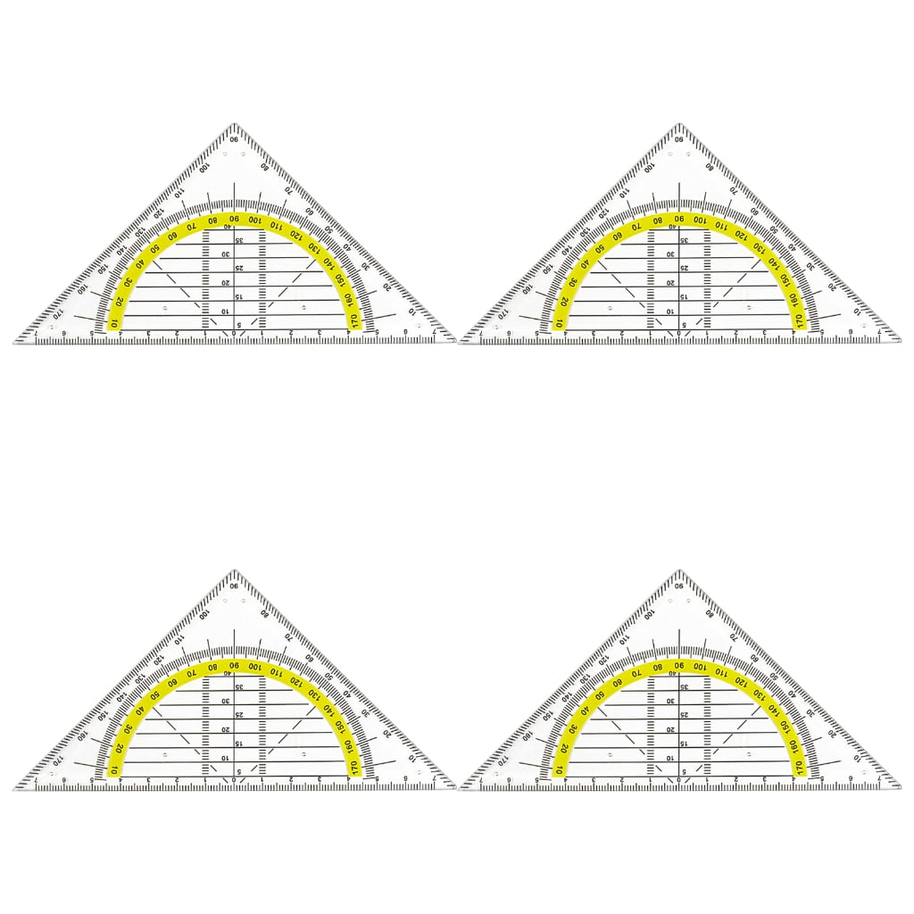 Clear Set Square with 180 Degrees Protractors Measuring Protractors for ...
