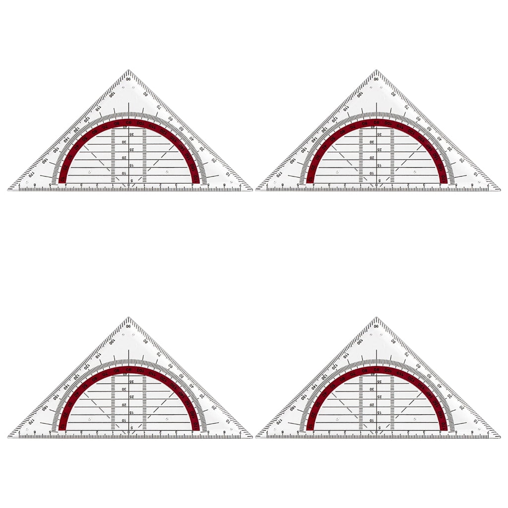 Clear Set Square with 180 Degrees Protractors Measuring Protractors for ...
