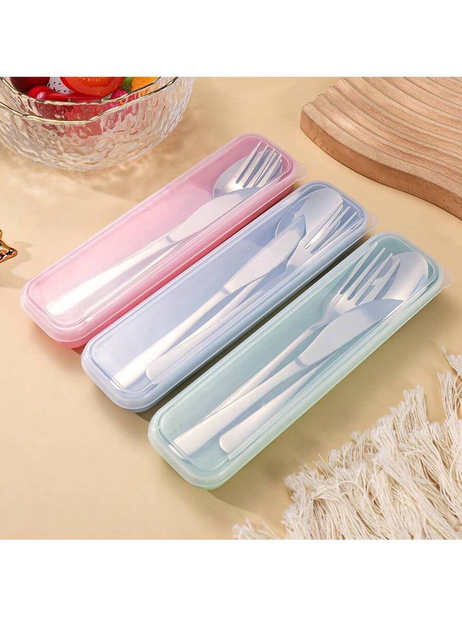 A Set Of Stainless Steel Portable Cutlery - Reusable Cutlery Set ...