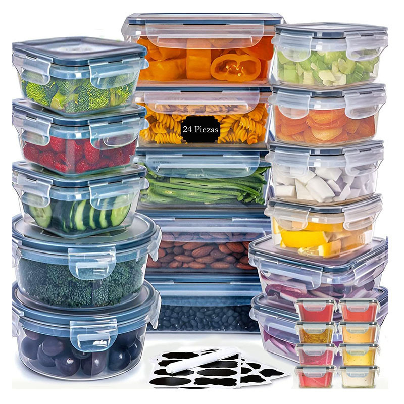 Set Storage Box Sealed Jar Kitchen Refrigerator Transparent Sealed Food ...