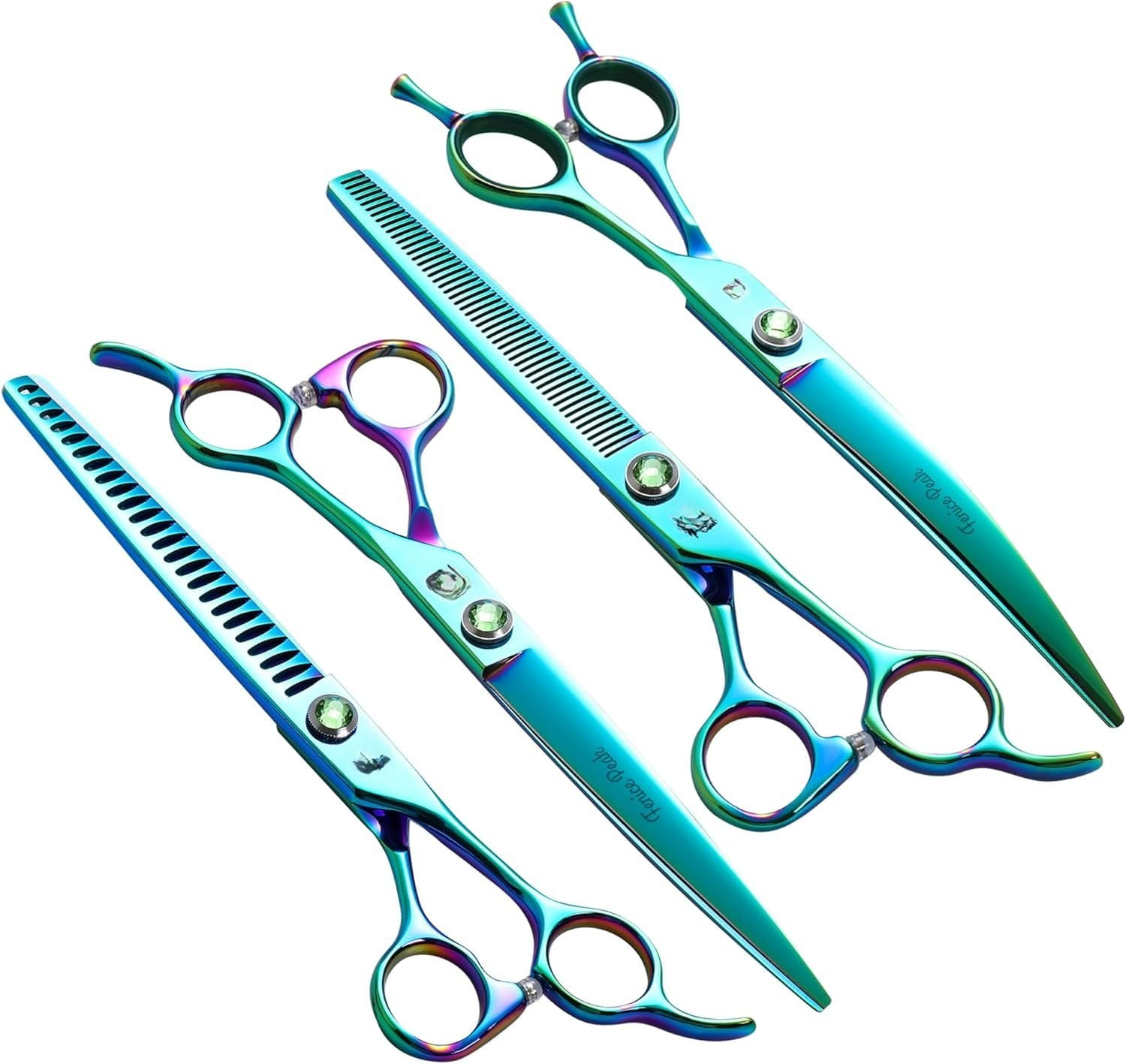 Set Straight Thinning Curved and Chunker Shears 4 count Kit with ...