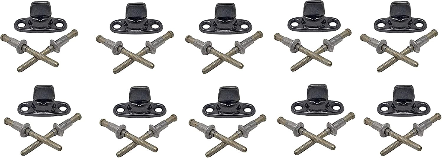 (Set of TEN) BLACK Turn Button Fastener Soft Top Canvas Retainer Twist ...