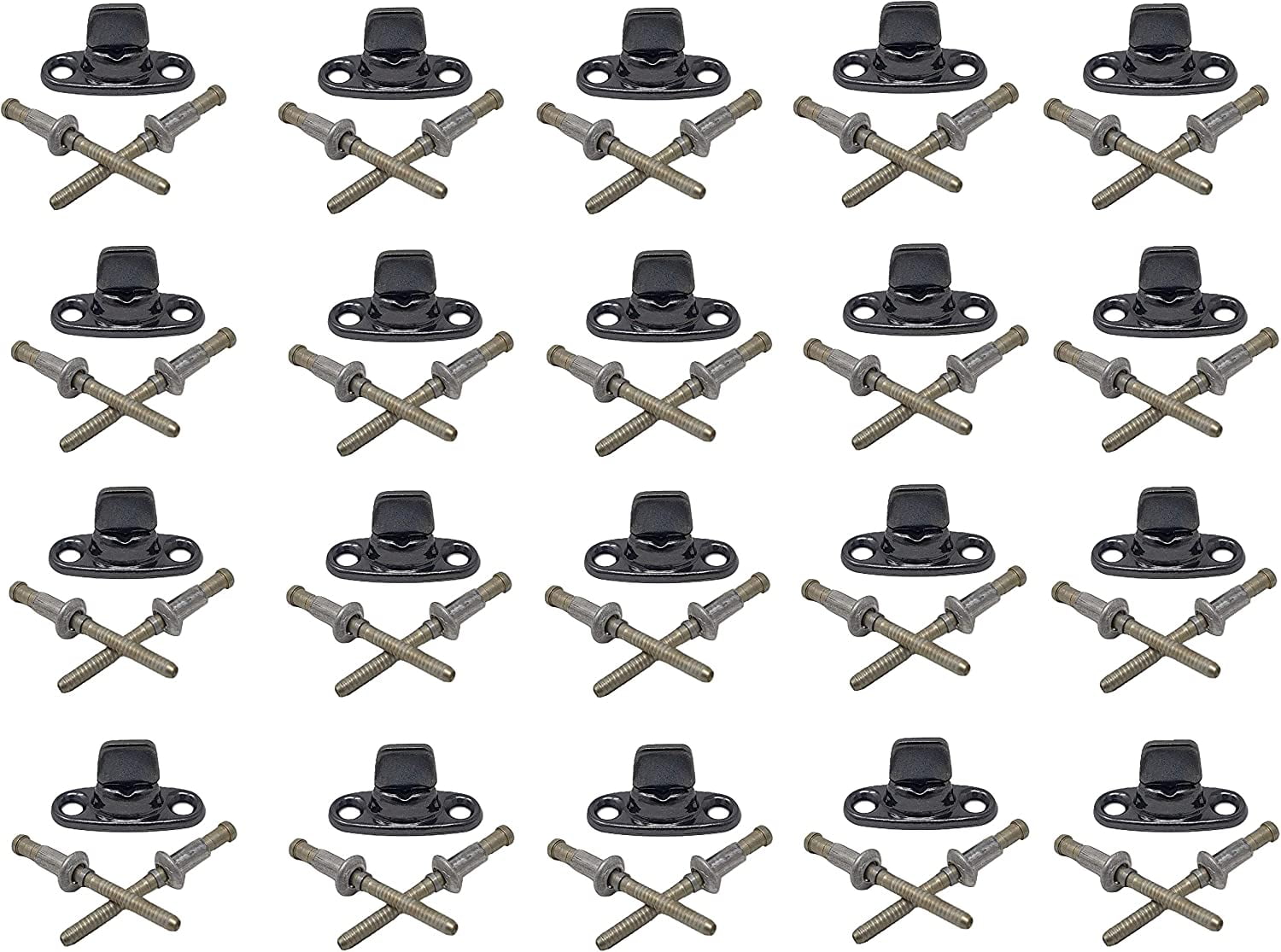 (Set of TWENTY) BLACK Turn Button Fastener Soft Top Canvas Retainer ...