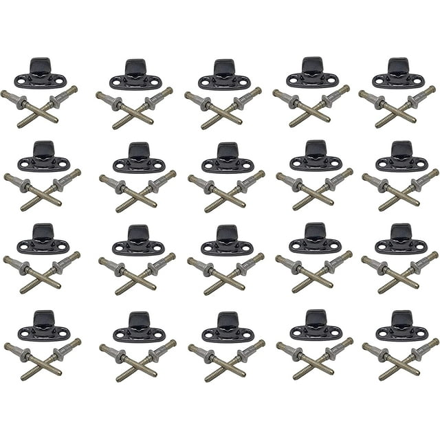 (Set of TWENTY) BLACK Turn Button Fastener Soft Top Canvas Retainer ...