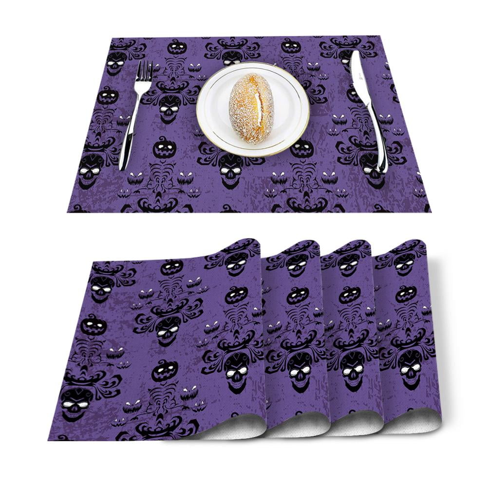 Set Table Mats Haunted Mansion Printed Cotton Linen Table Napkin ...