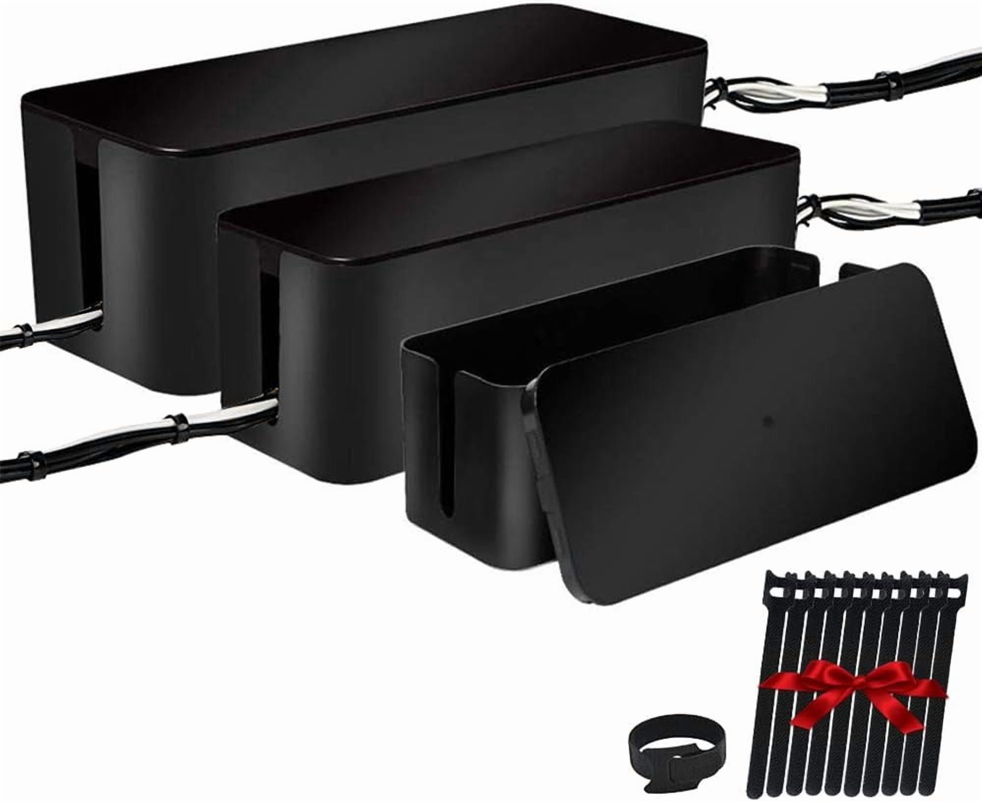 [Set of Three] Cable Management Boxes Organizer, Large Storage Wires ...