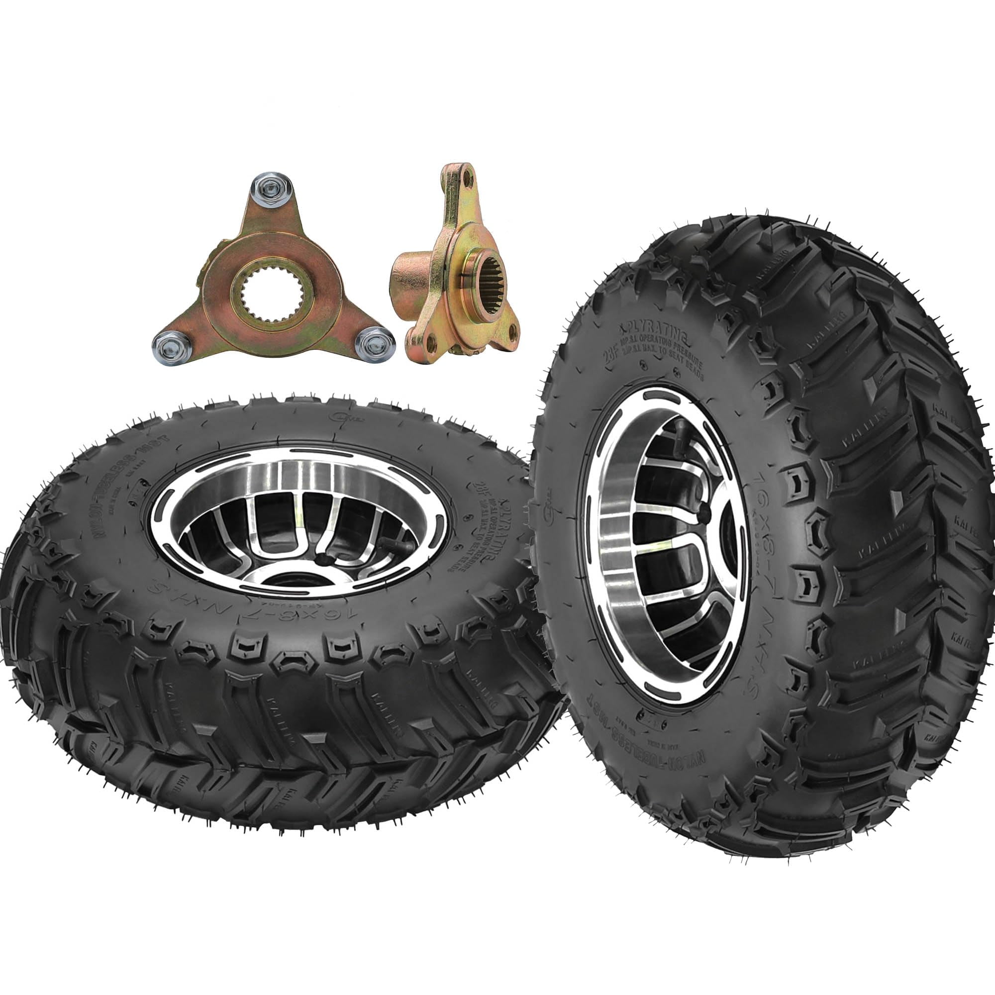 Set of Two 16x8-7 Go Kart Wheels, 16x8-7 Go Kart Tires with Wheels ...