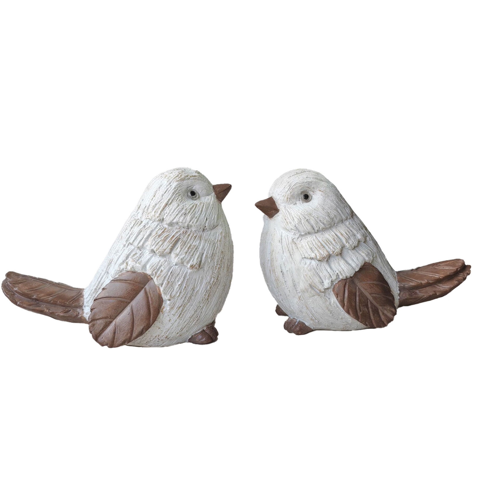 Set of Two Bird Statues Spring Bird Figurines - Carved Rustic Bird ...