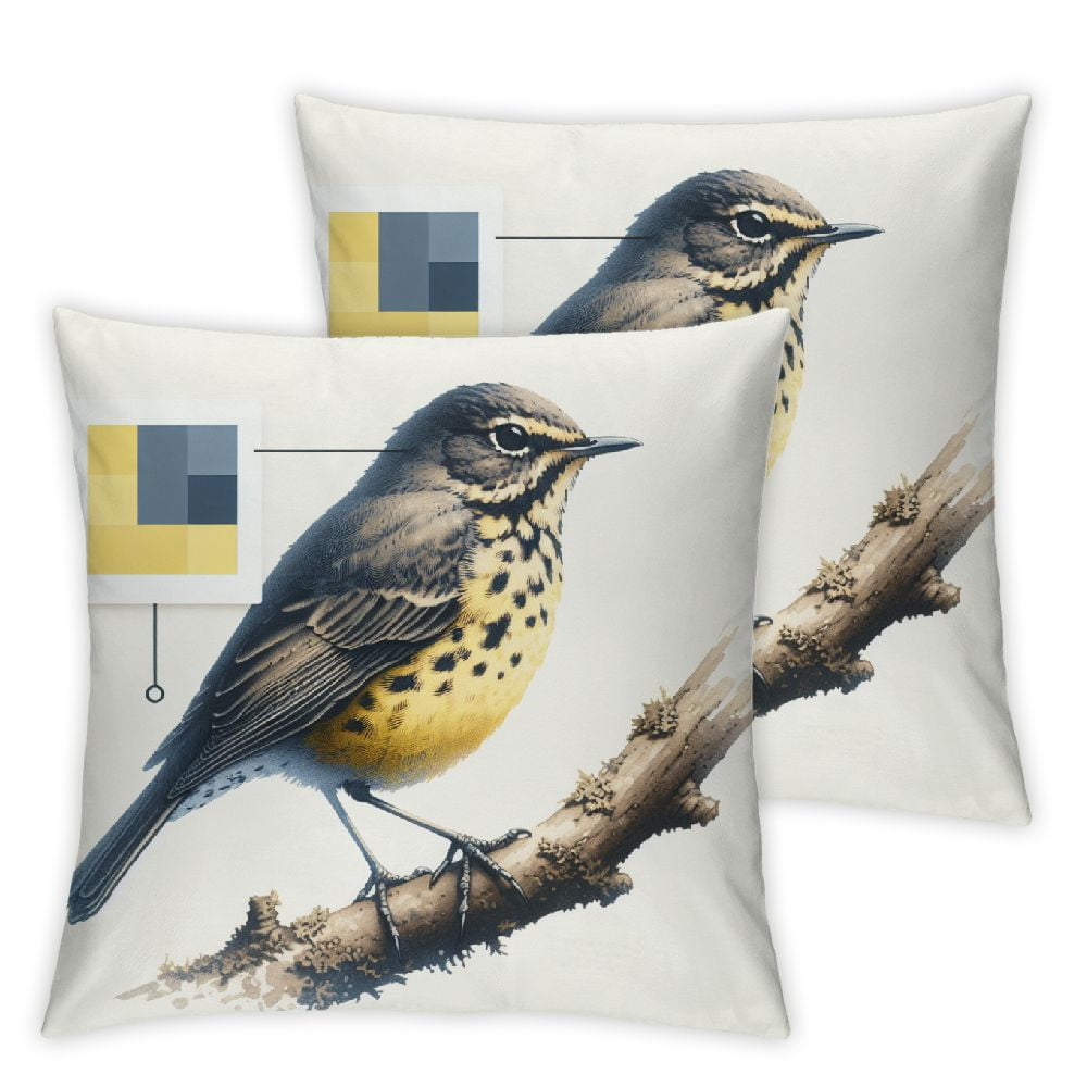 Set Watercolor Birds Throw Pillow Covers Vintage Cute Robin Hummingbird ...