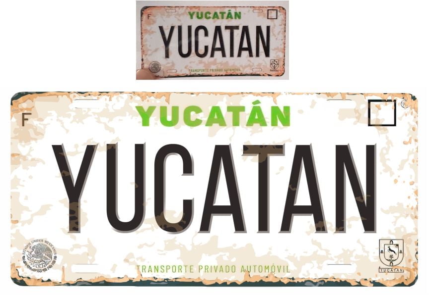 Set Yucatan Mexico - Aluminum Novelty Vanity Plate Placa Sign 6" x 12 ...