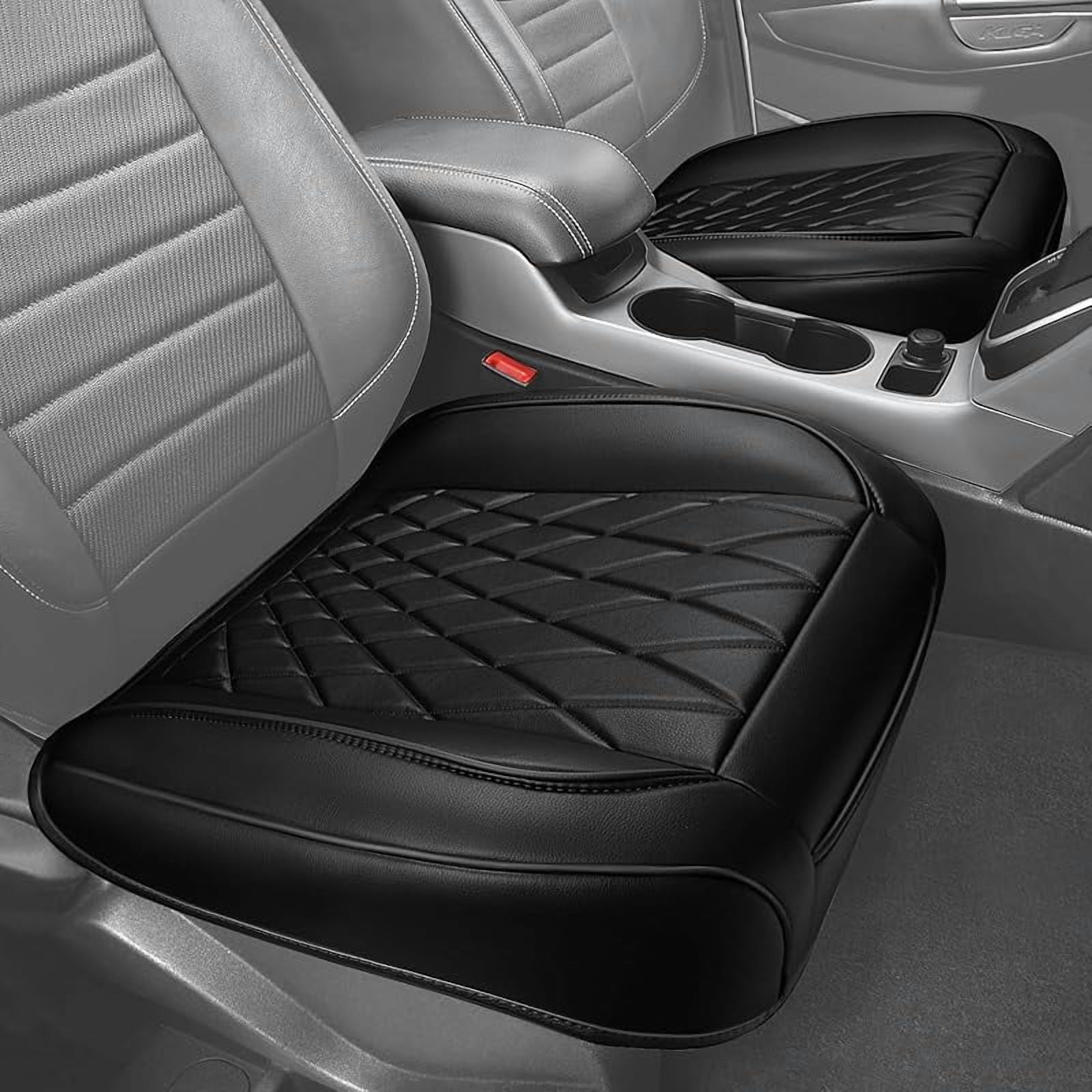 Set of genuine leather front car seat covers, with a fully enclosed ...