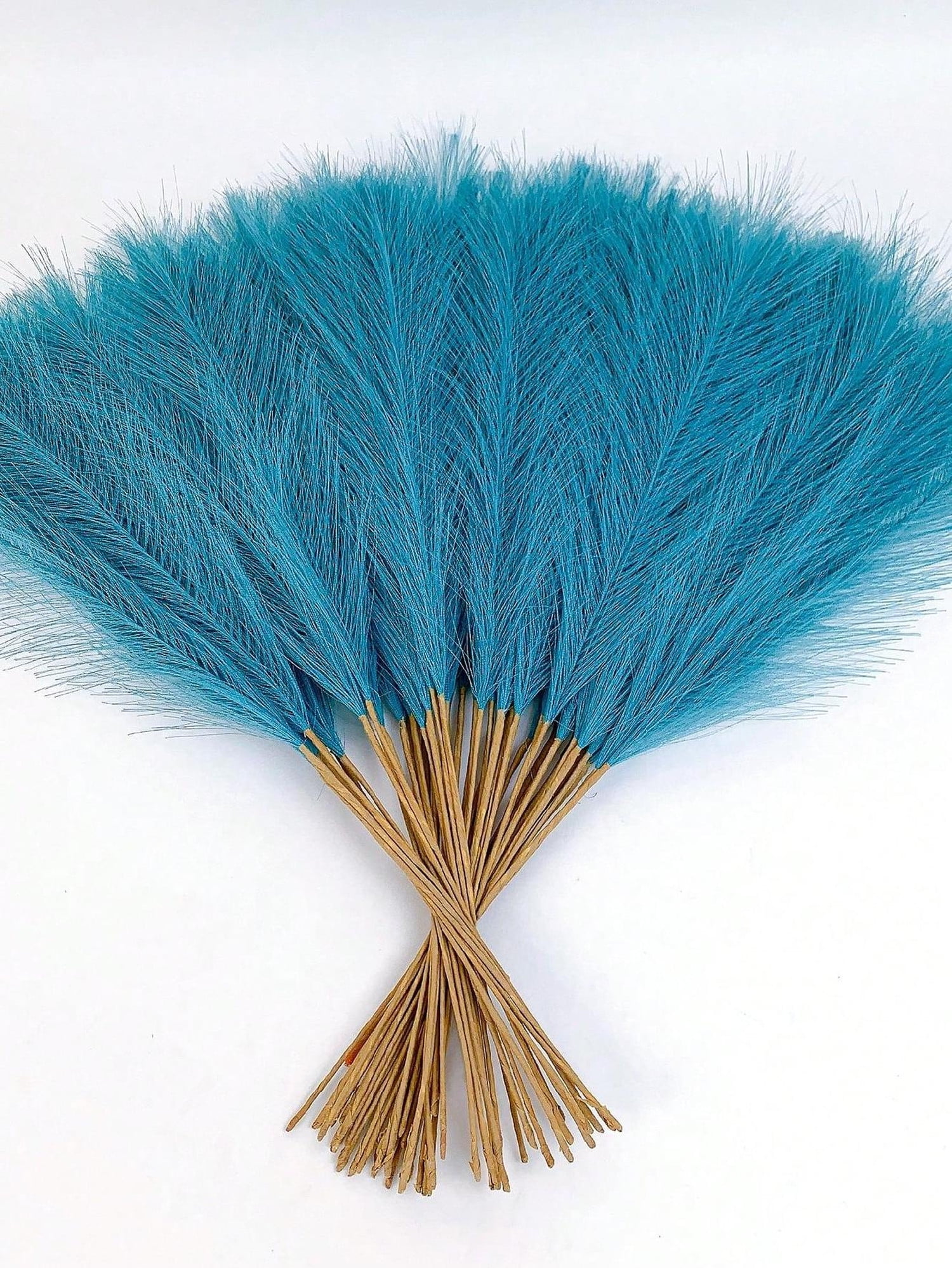 Set of 1/5/10/20/33Pcs Turquoise Blue Faux Pampas Grass Artificial ...