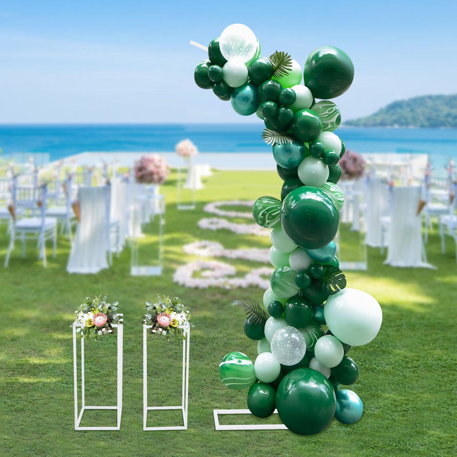 Set of 1 Piece Arch Rack and 2 Pieces Square Stands, Free Standing ...